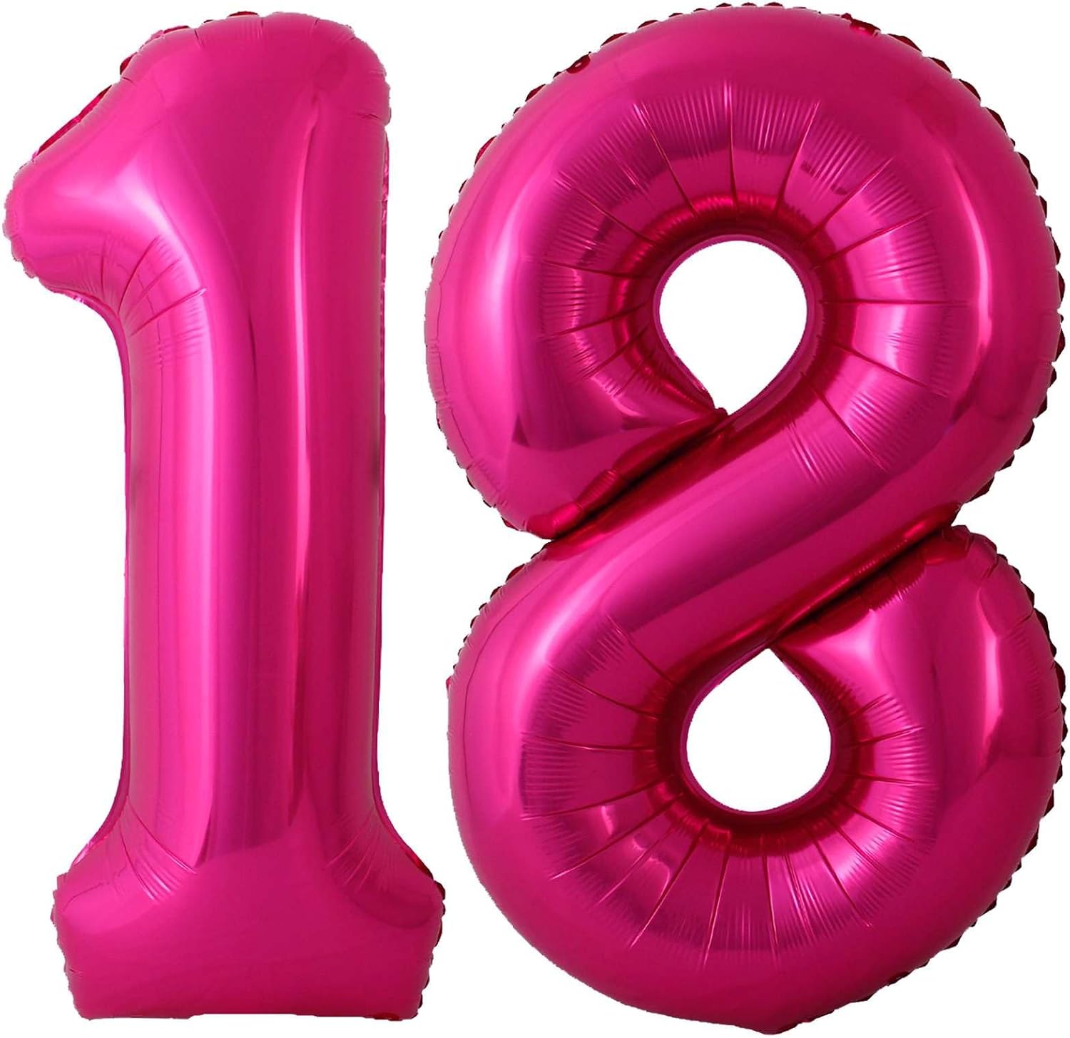 Amazon.com: Hot Pink 18 Number Balloons, 40 Inch Giant Number 18 ...