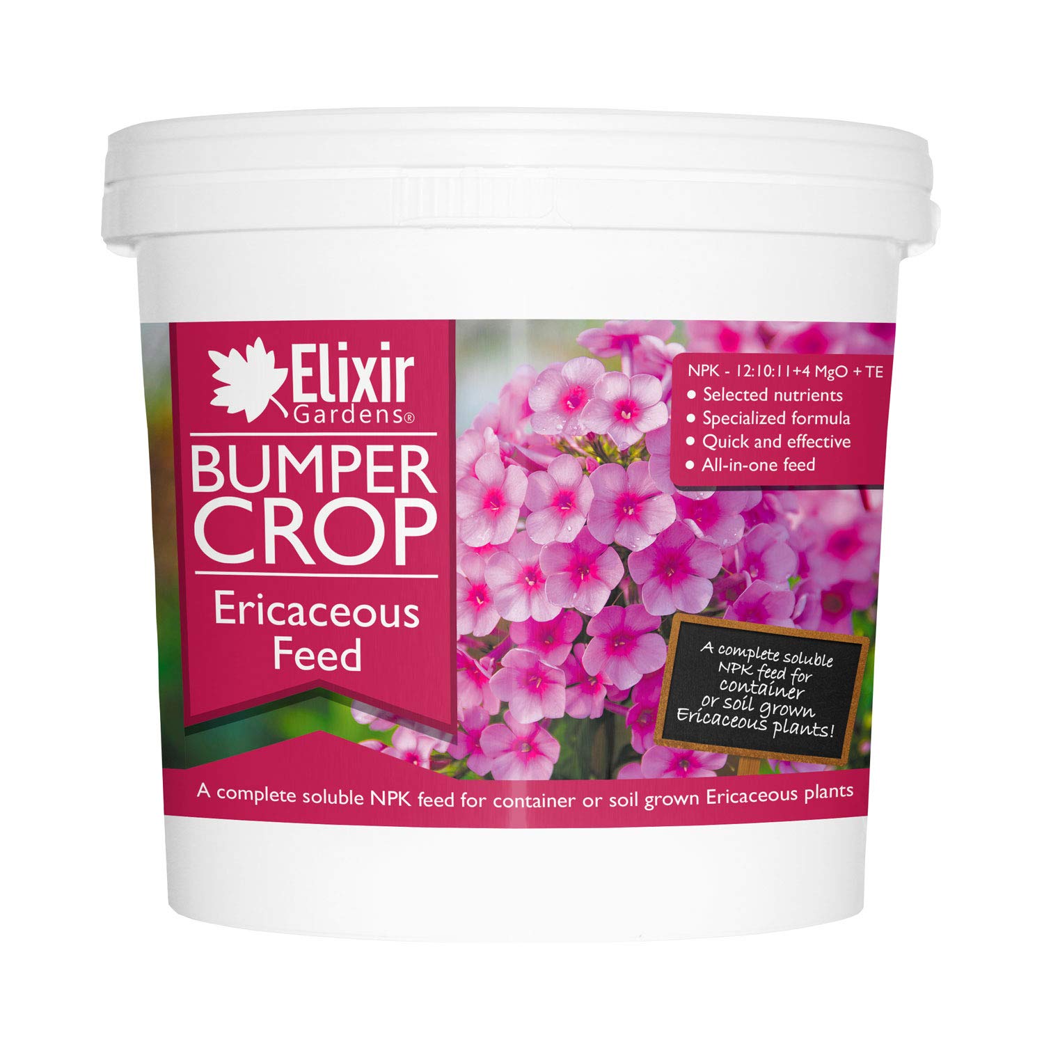 Buy Elixir GardensBumper Crop Ericaceous Feed Fertiliser - NPK 12-10-10 ...