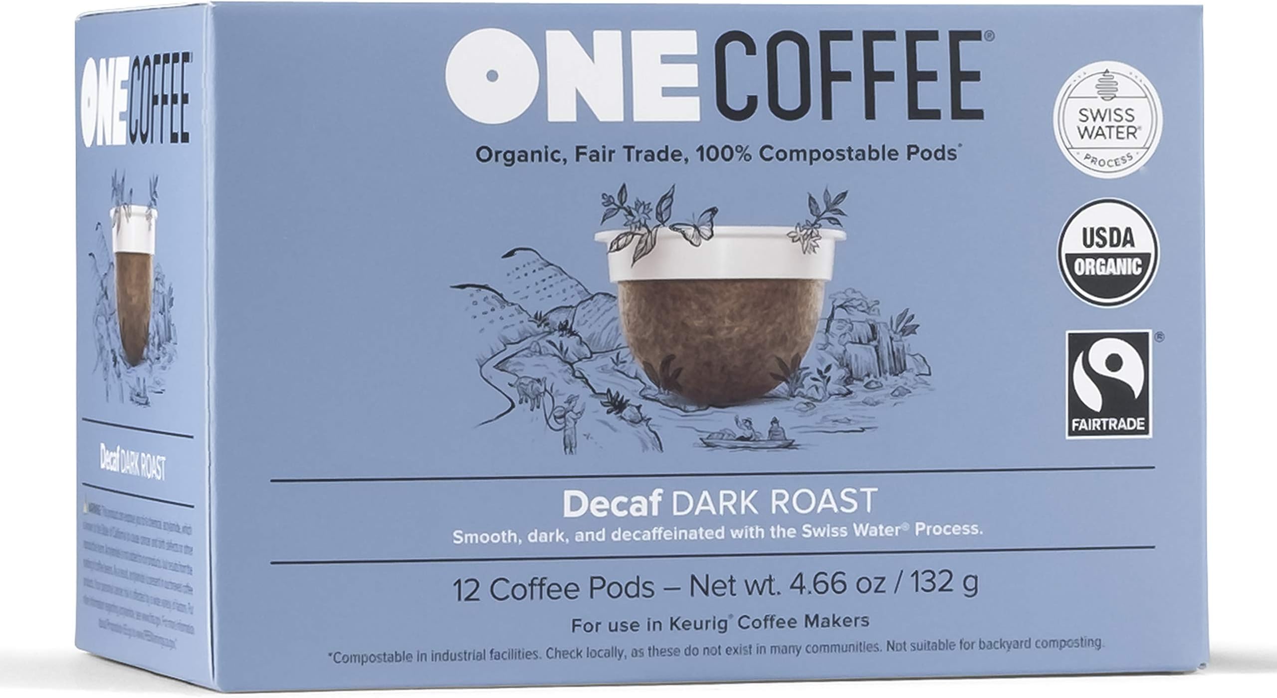 Amazon.com: OneCoffee Organic Decaf Swiss Water 12 Count Single Serve ...