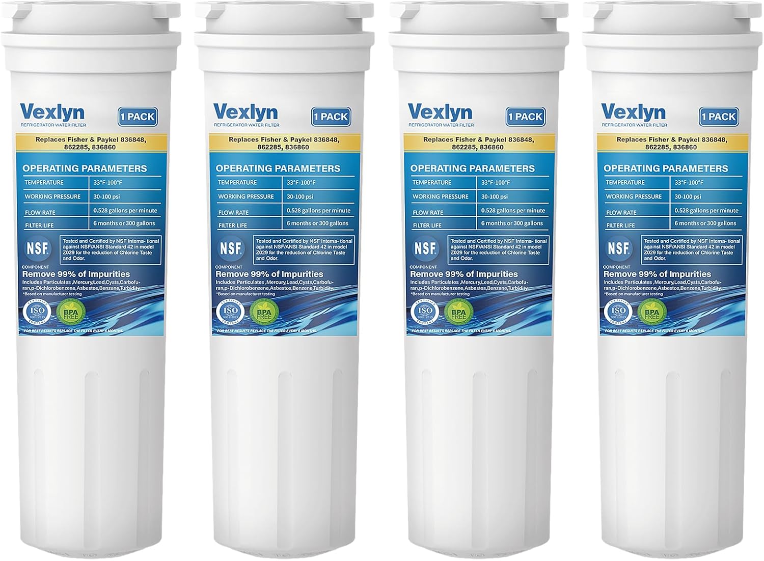 836848 Refrigerator Water Filter Replacement for Fisher&Paykel 836860 ...