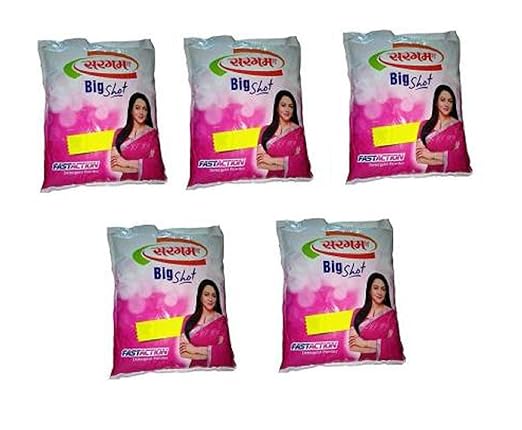 Atharva Enterprises Sargam Big Shot Washing Powder (135 G) - Pack of 5 ...