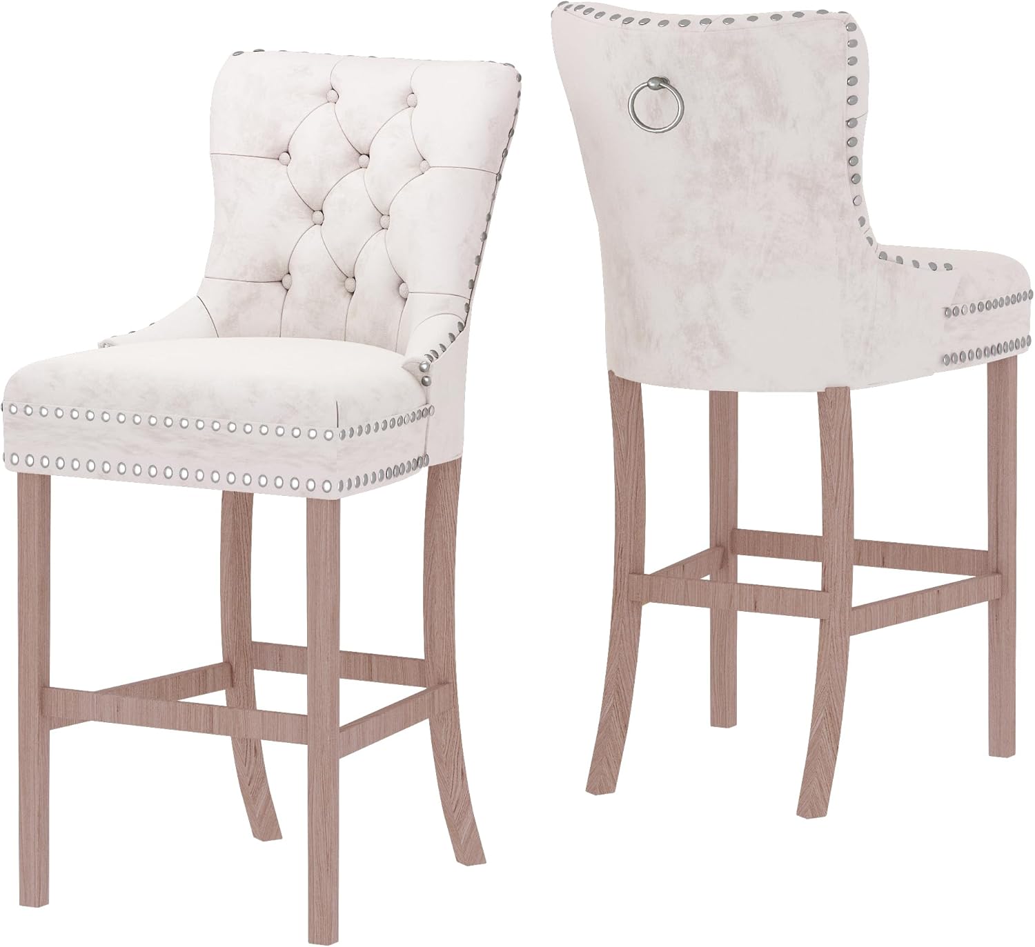 Amazon.com: Recaceik Velvet Counter Height Bar Stools Set of 2 ...