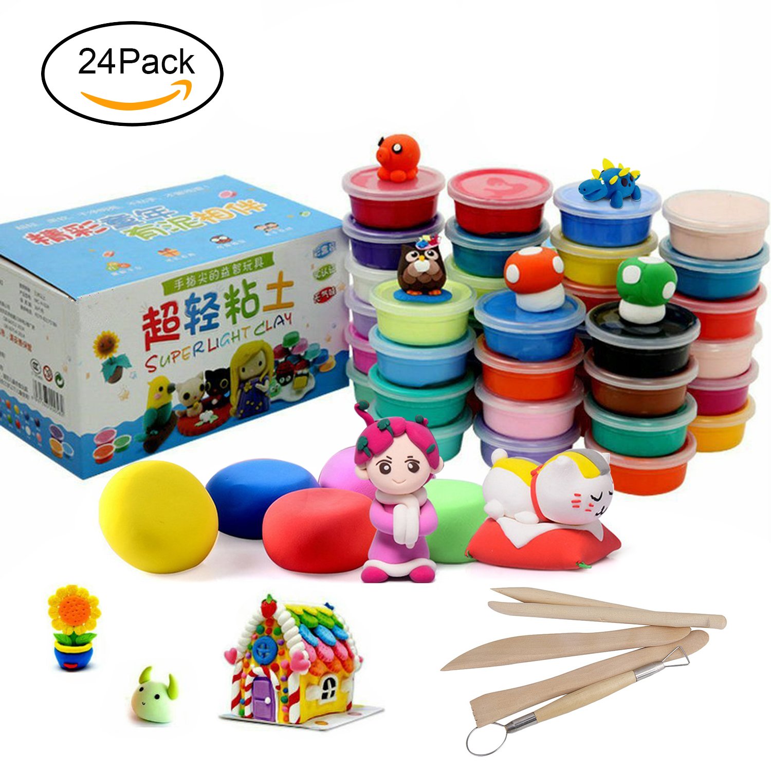 Kabi Air Dry Clay Set 24 Colors Ultra Light Modeling | Desertcart UAE