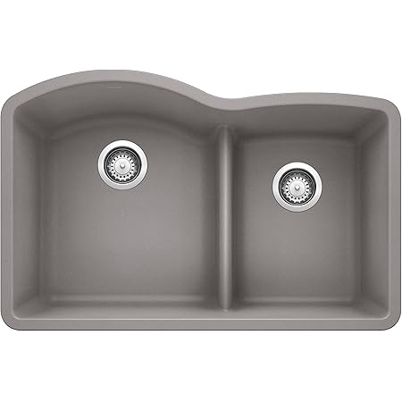 BLANCO, Anthracite 440179 DIAMOND SILGRANIT 60/40 Double Bowl ...