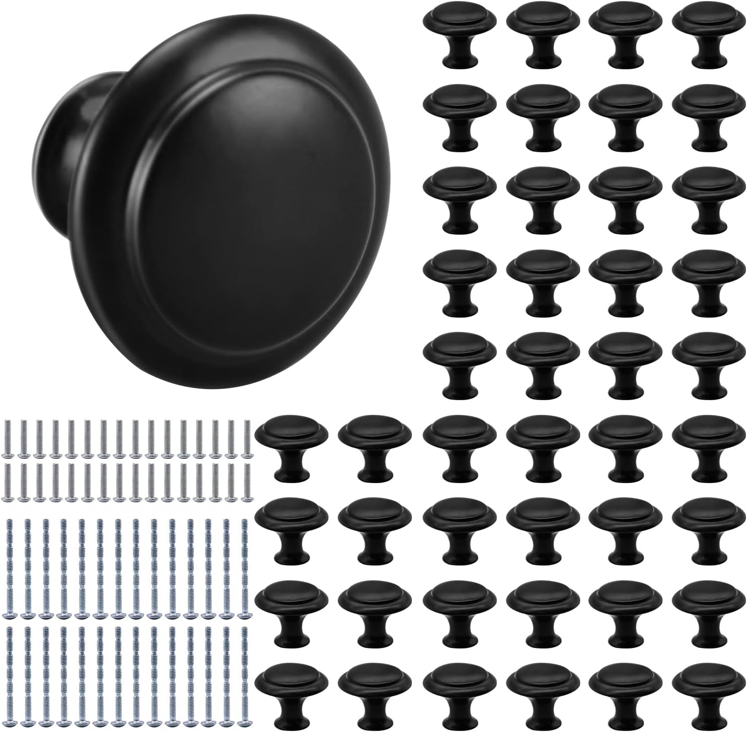 LFSEMINI Round Cabinet Knobs, 30/60pcs Drawer Knobs, 1.1in Door Knobs ...
