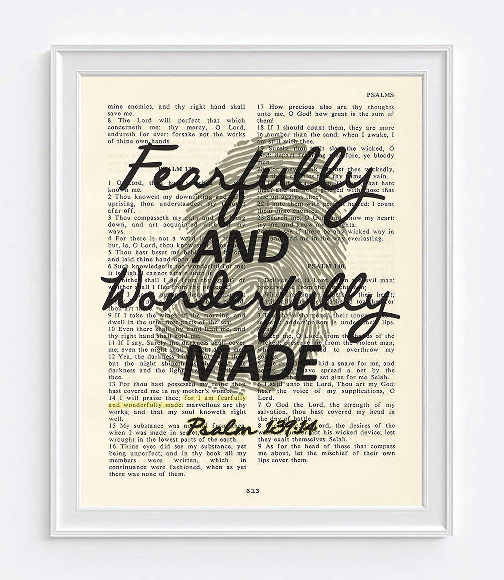 Fearfully and Wonderfully Made, Psalm 13914, Art Print, Unframed ...