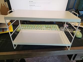 Amazon.com: 2-Tier Adjustable Desktop Organizer Shelf, Small Desk Shelf ...