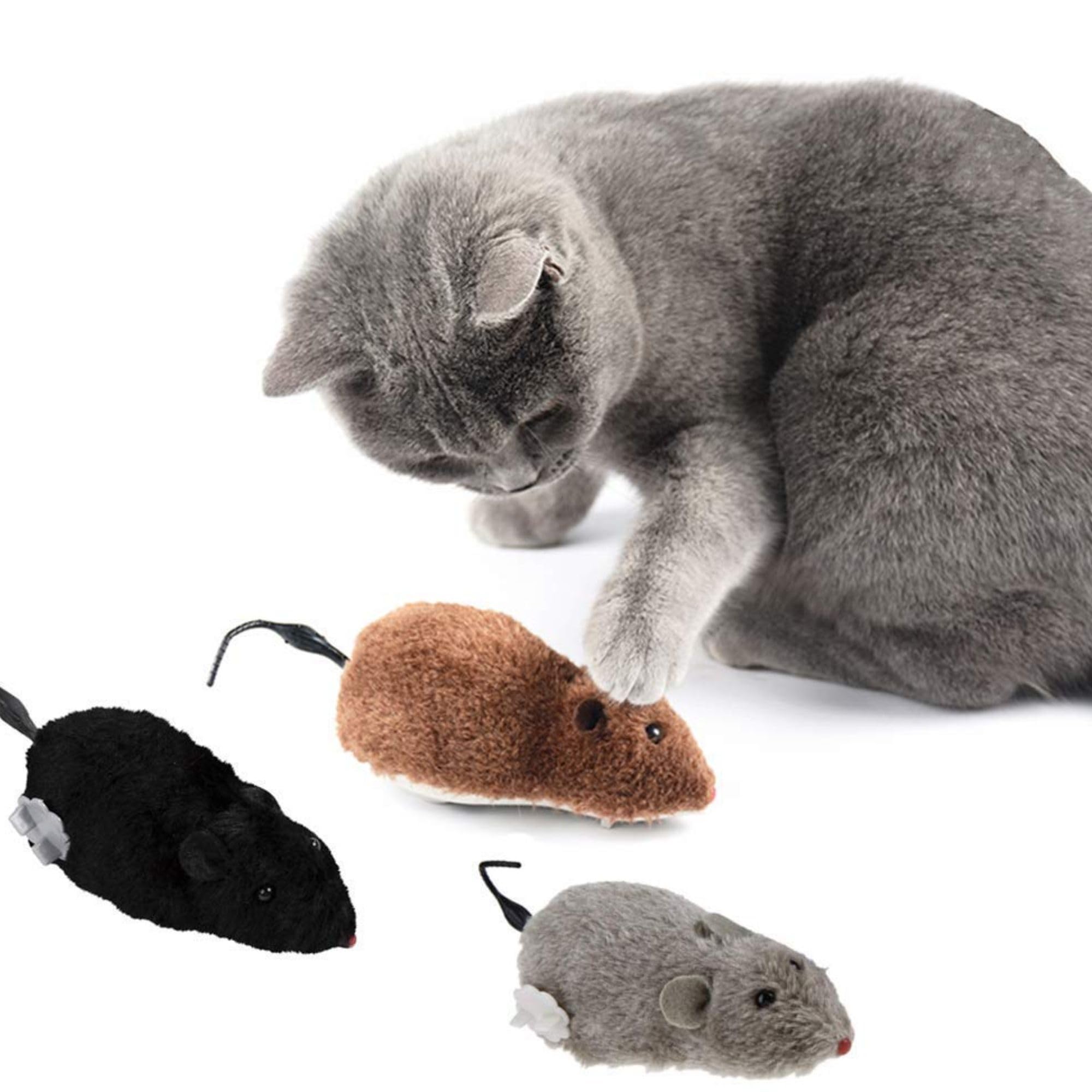 Buy Mallexo Wind-up Moving Rat Toys for Kids 3PCs Moving Soft Mouse ...