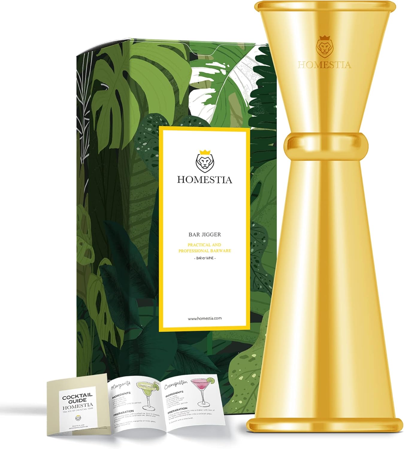 Amazon.com: Gold Double Cocktail Jigger with Measurements Inside(OZ&ML ...