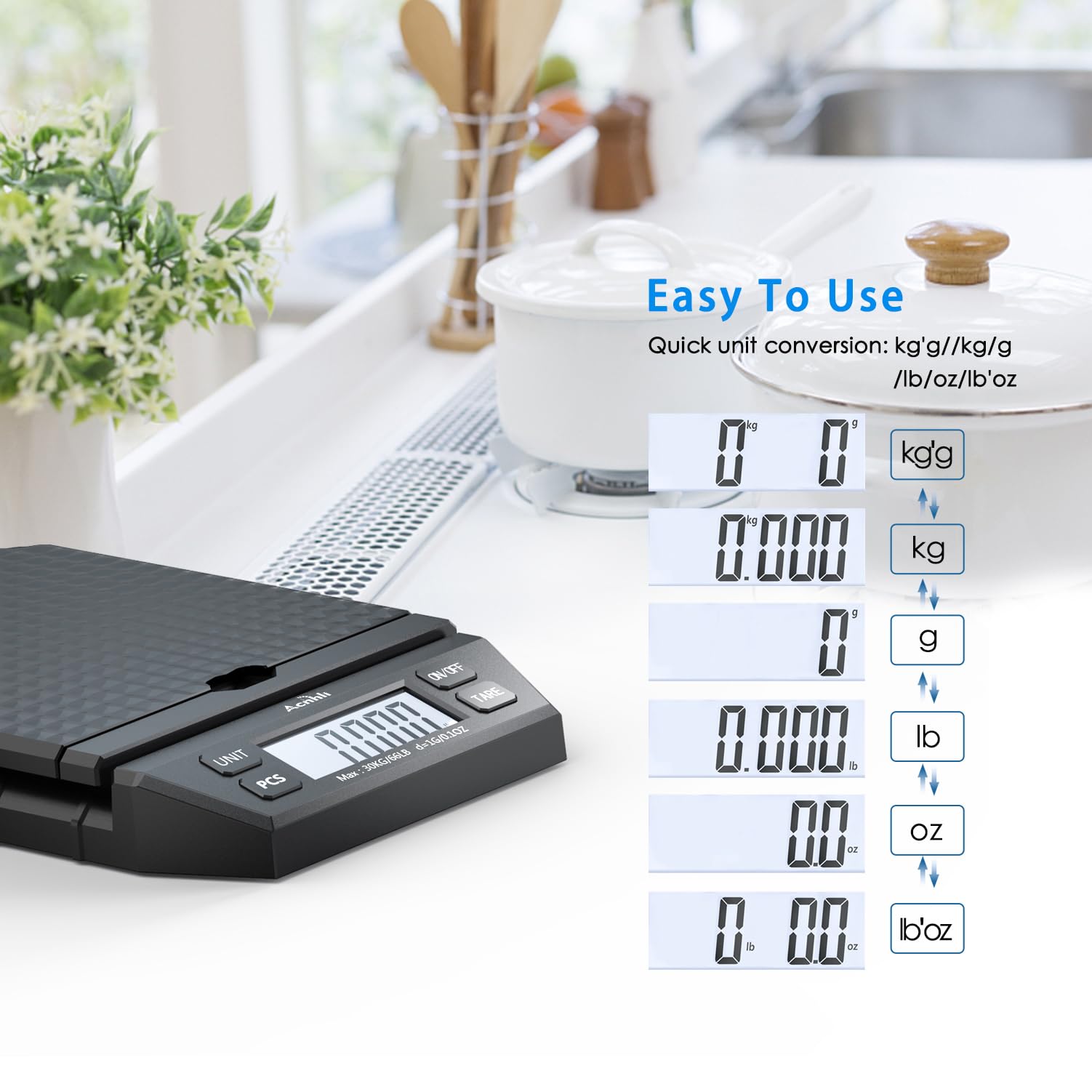 Snapklik.com : ACNHLI Digital Postal Table Scale, 66LB1g, Net Weight ...