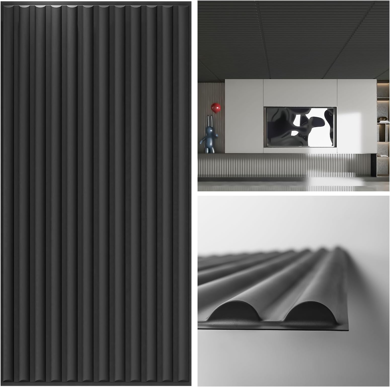 Amazon.com: Art3d 12 Pack 2ft x 4ft Drop Ceiling Tiles in Black, Slat ...