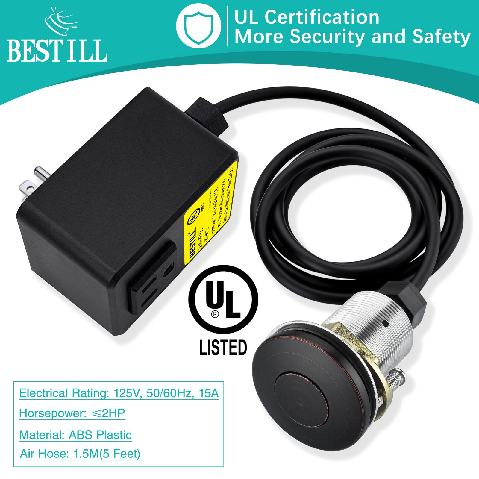 Snapklik.com : Garbage Disposal Air Switch Kit, UL Listed, Oil Rubbed ...
