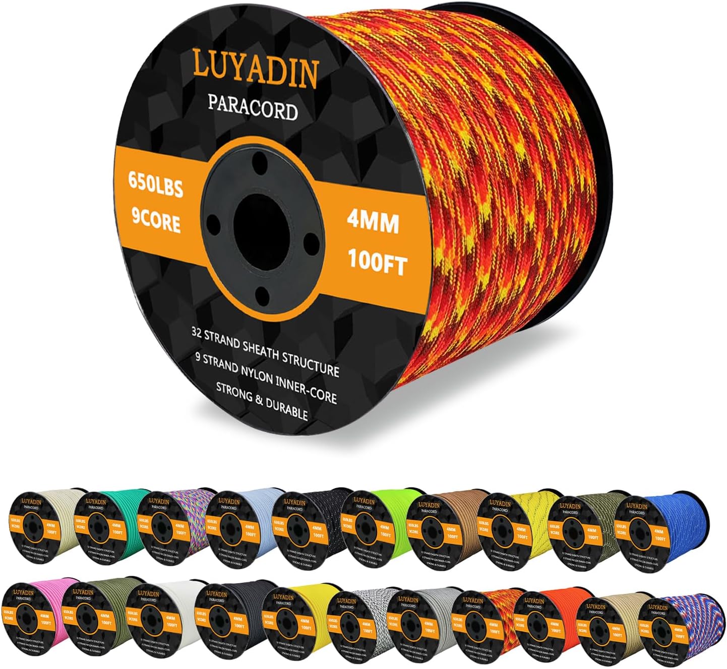 Amazon.com: Paracord Reflective 4mm 1000lb, Paracord Rope, Parachute ...