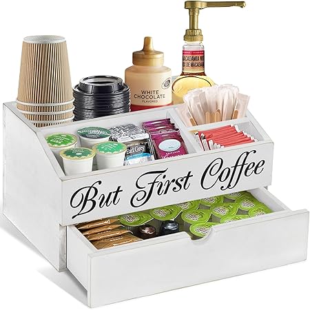 KKC Coffee Tea Storage Organizer for Countertop,Tea Coffee Bar Storage ...