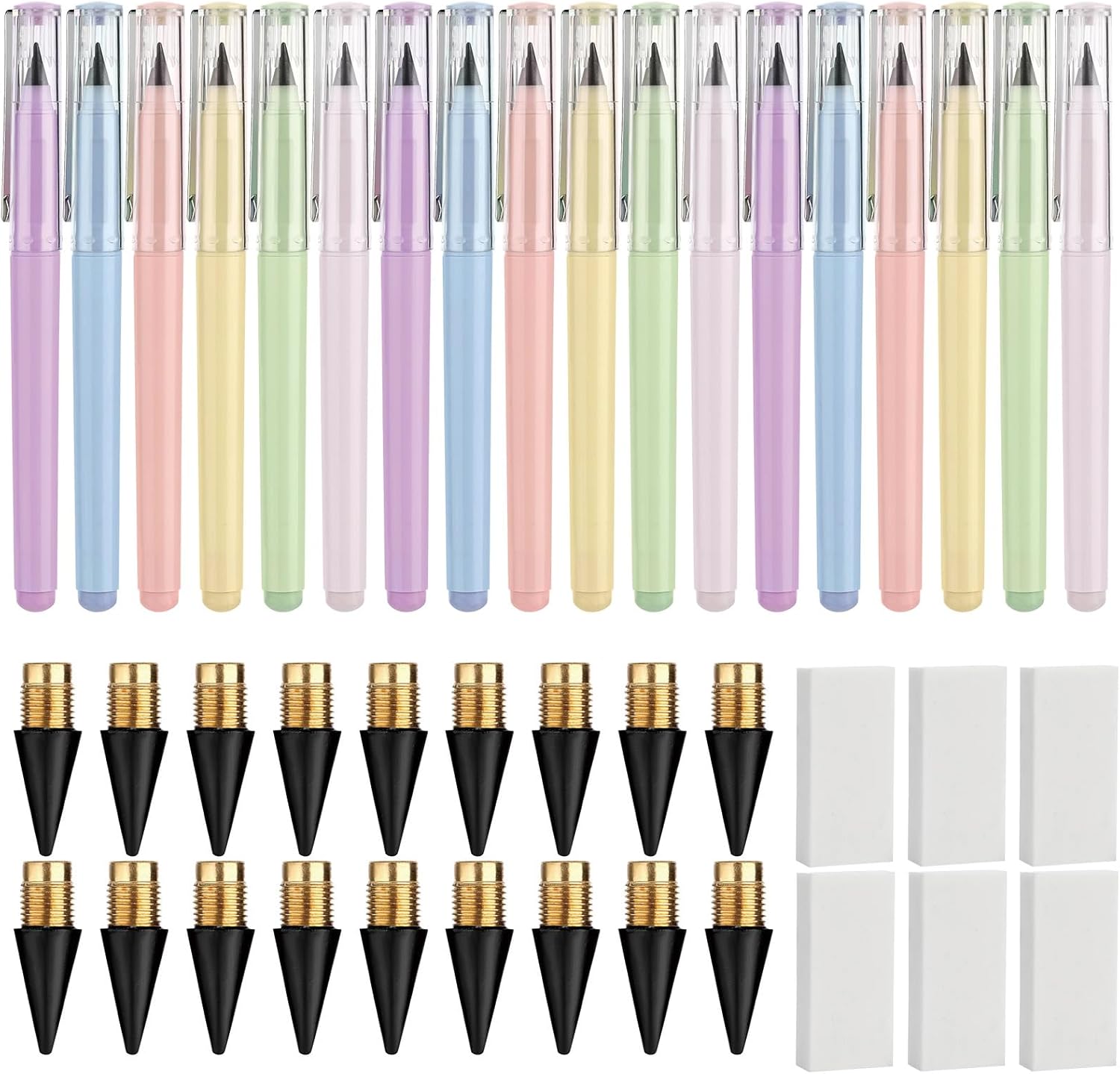 Amazon.com : SATINIOR 18 Pcs Inkless Pencil Infinite Pencil Reusable ...