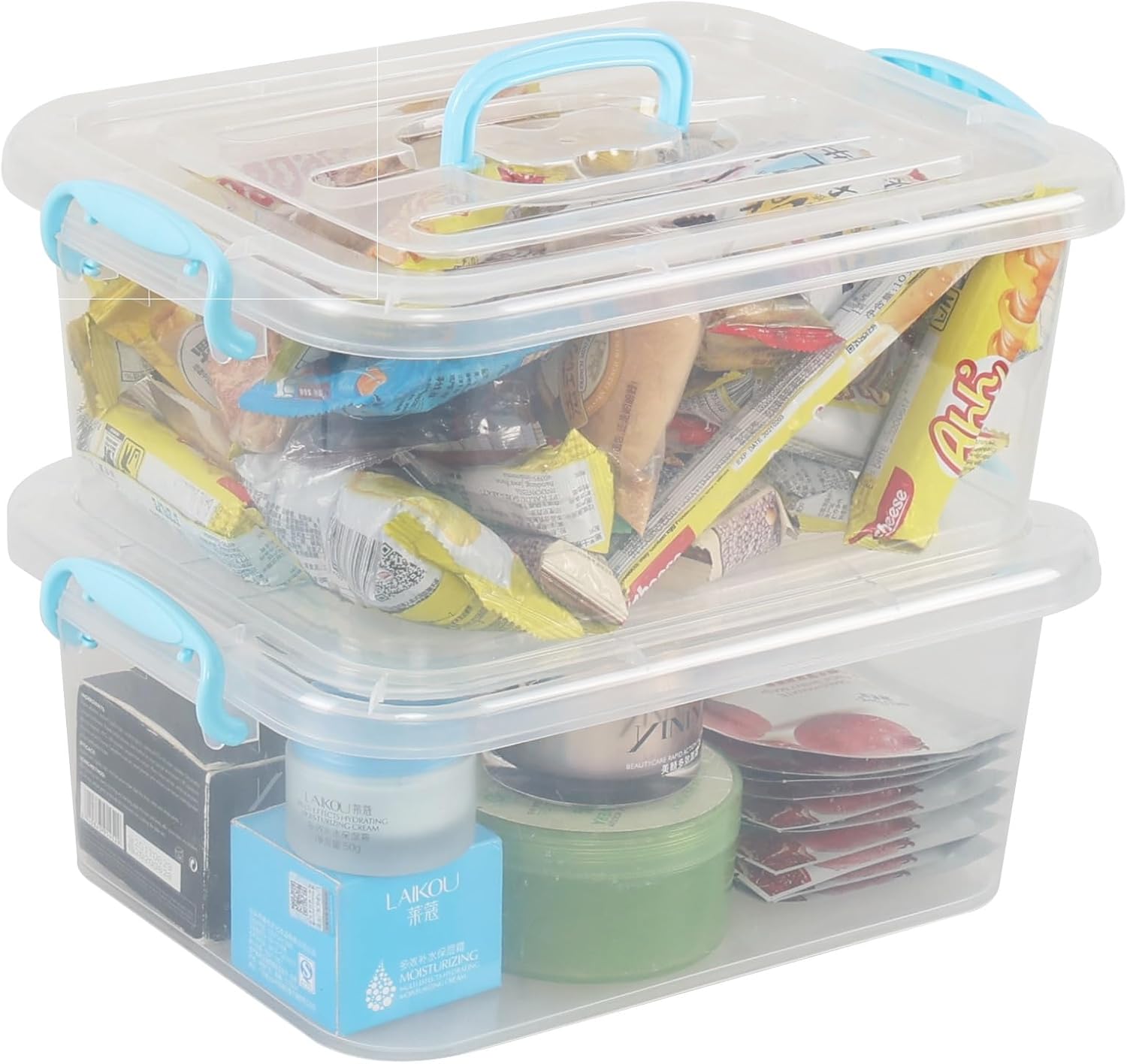 Amazon.com - Wakikini 8 Quart Plastic Latching Bin, Clear Storage Tote ...