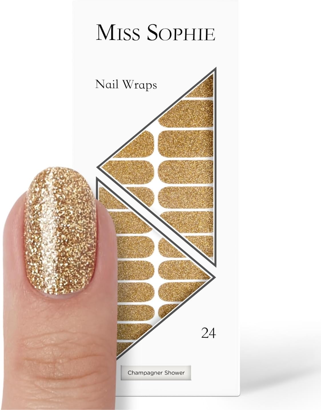 Miss Sophie Nail Wrap - "Champagne Shower", Pailleté, Or, Nail Wraps ...