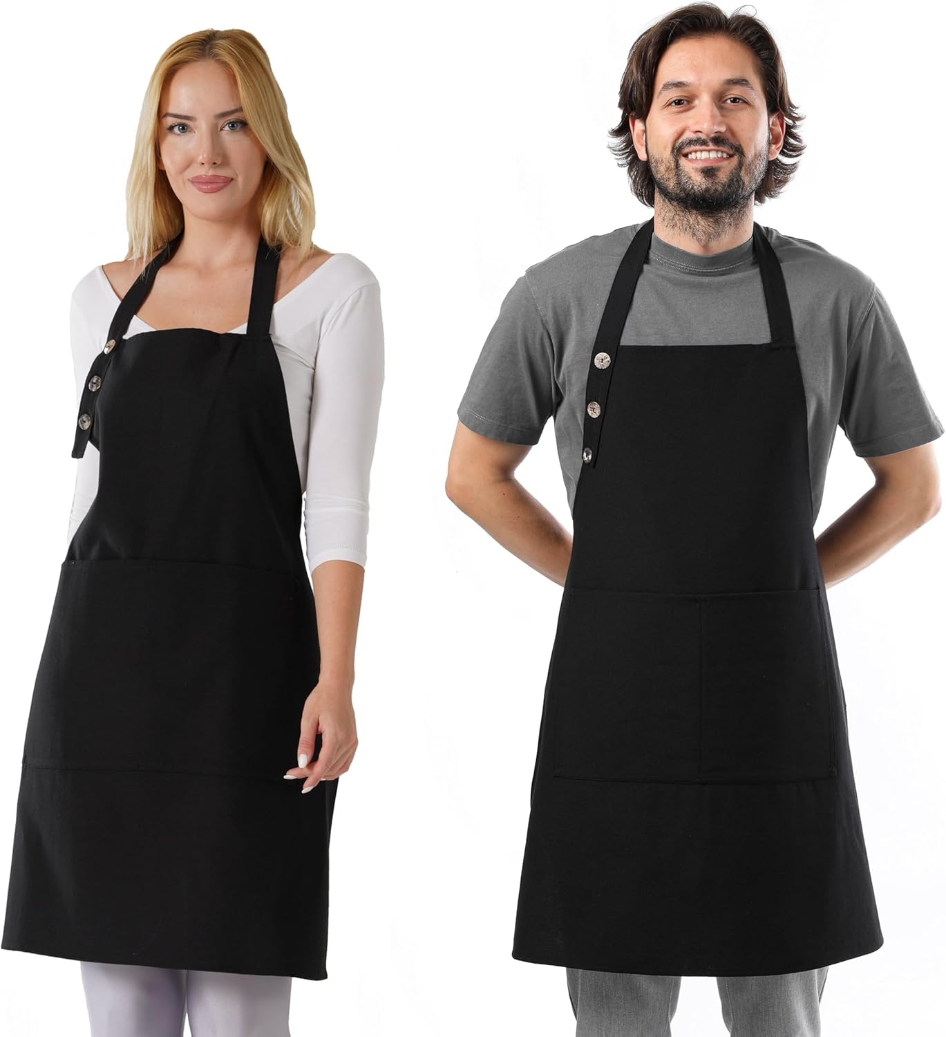 Amazon.com: TOSHE Kitchen Apron Waterdrop Resistant Cotton Apron with ...