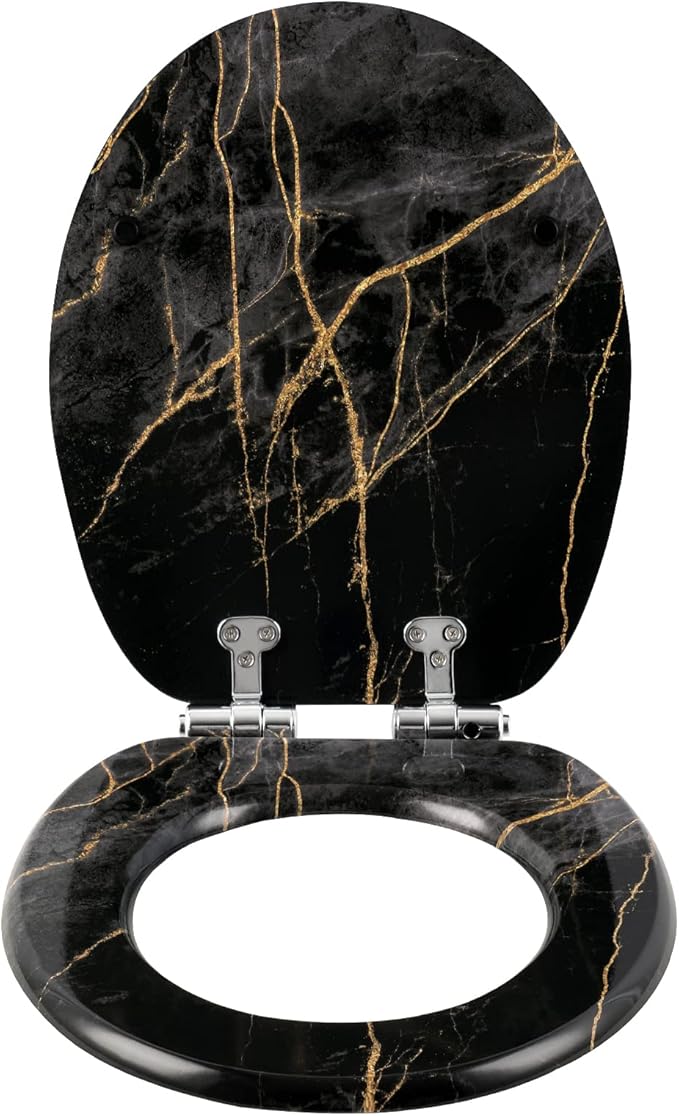 eSituro Toilettendeckel mit Absenkautomatik Holz, WC Sitz mit Quick ...