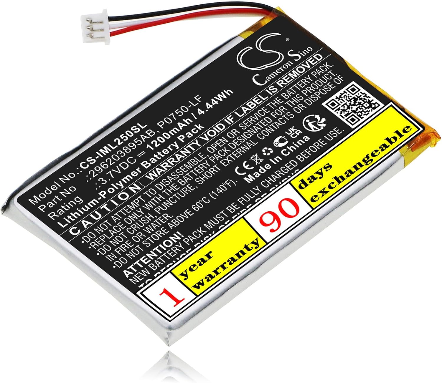 Amazon.com: Sabuly 1200mAh p0750-lf 296203895AB 3.7V ingenico 2500 ...