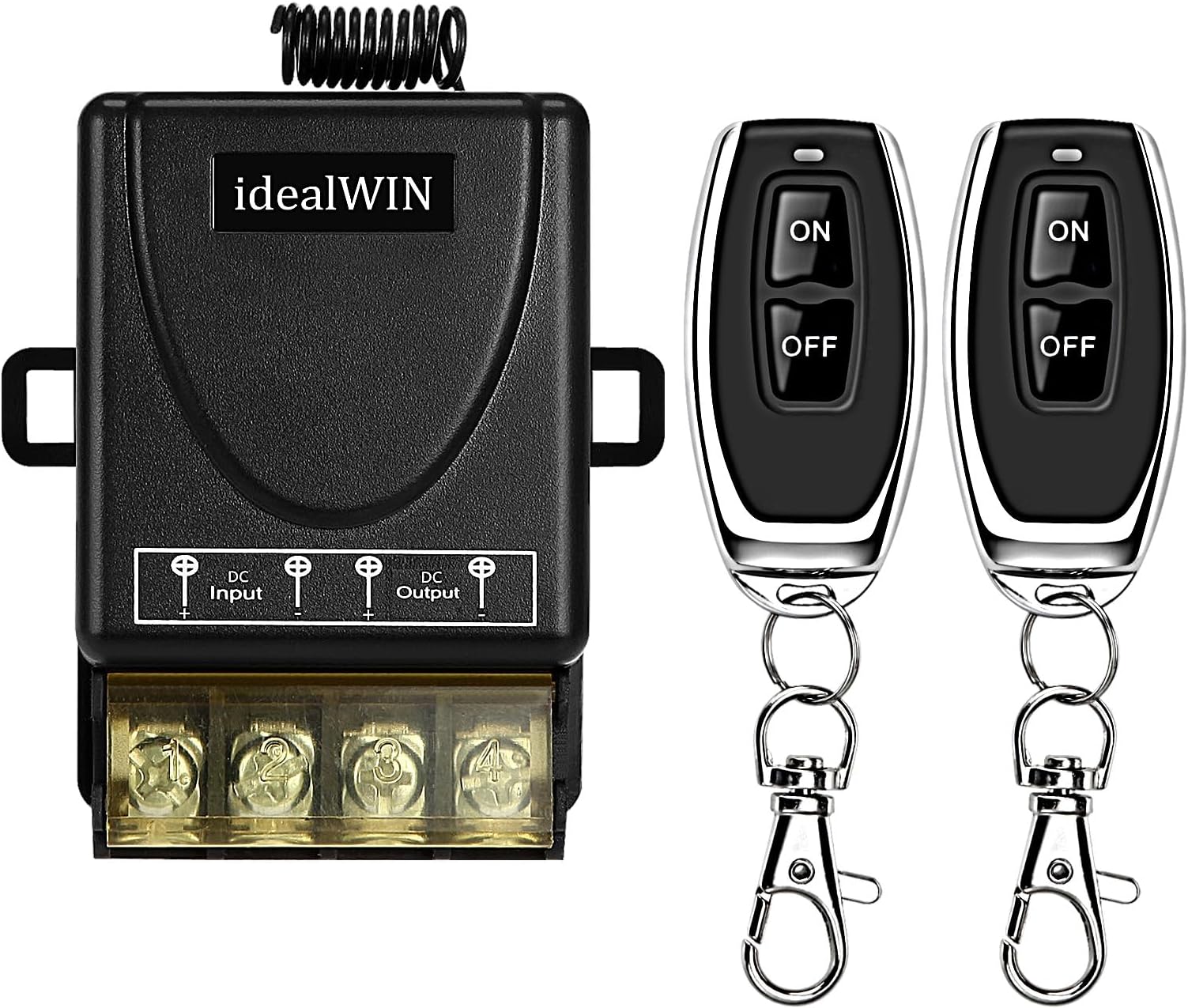 idealWIN Wireless Remote Switch with 328 ft Long Range,DC 12V/24V/48V ...