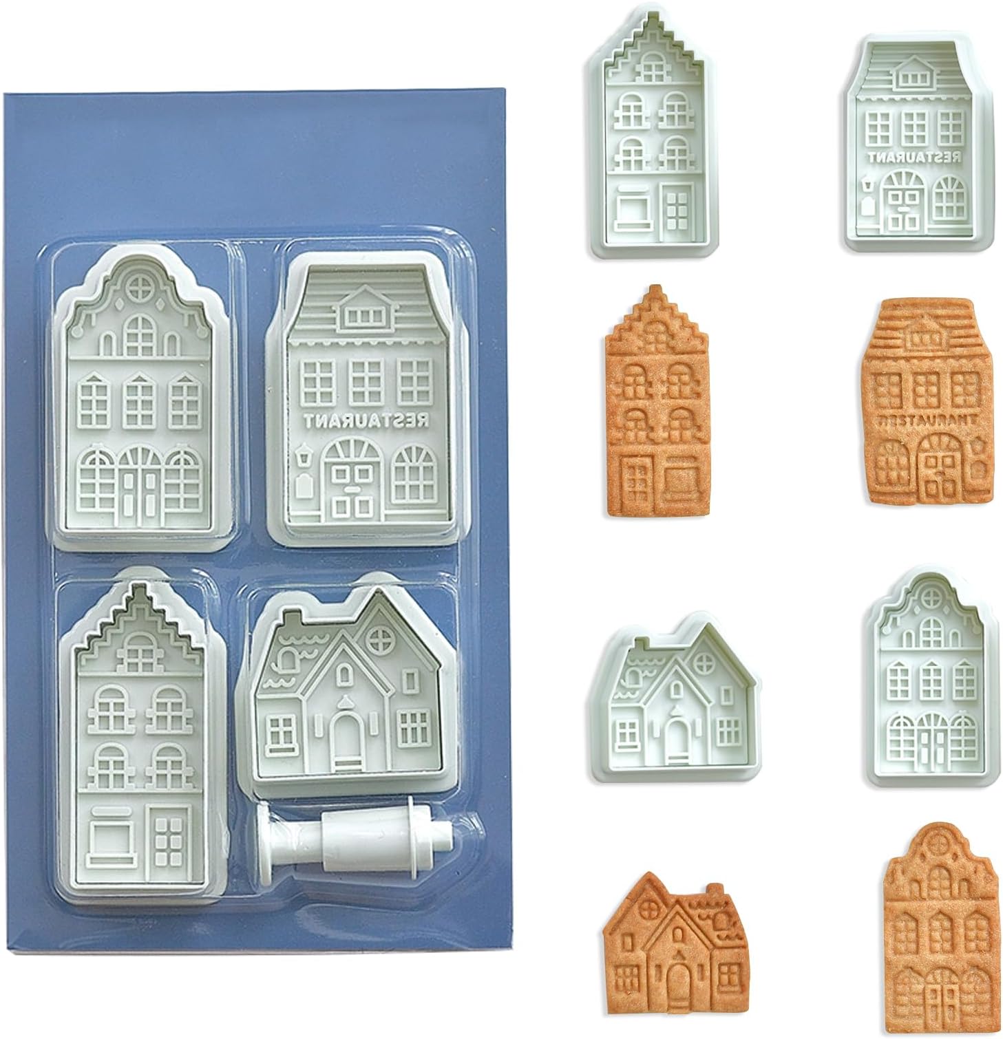 Amazon.com: Wilton 3 Piece Gingerbread House Metal Cookie Cutters: Gingerbread House Cookie ...