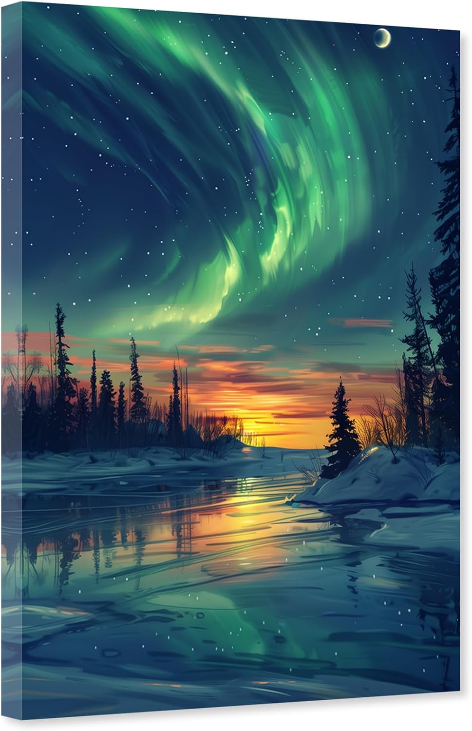 Amazon.com: ARTZGX Aurora Borealis Wall Art Northern Lights Canvas ...