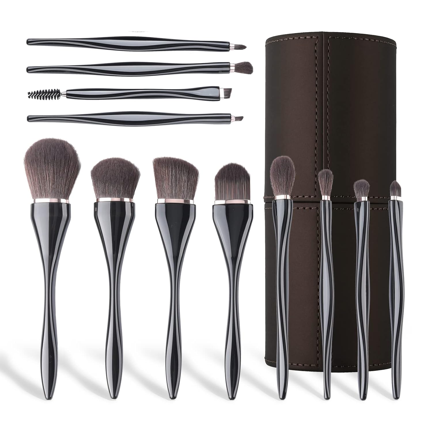 Amazon.com: BeautyFactor Makeup Brushes 12Pcs Makeup Brush Set Black ...