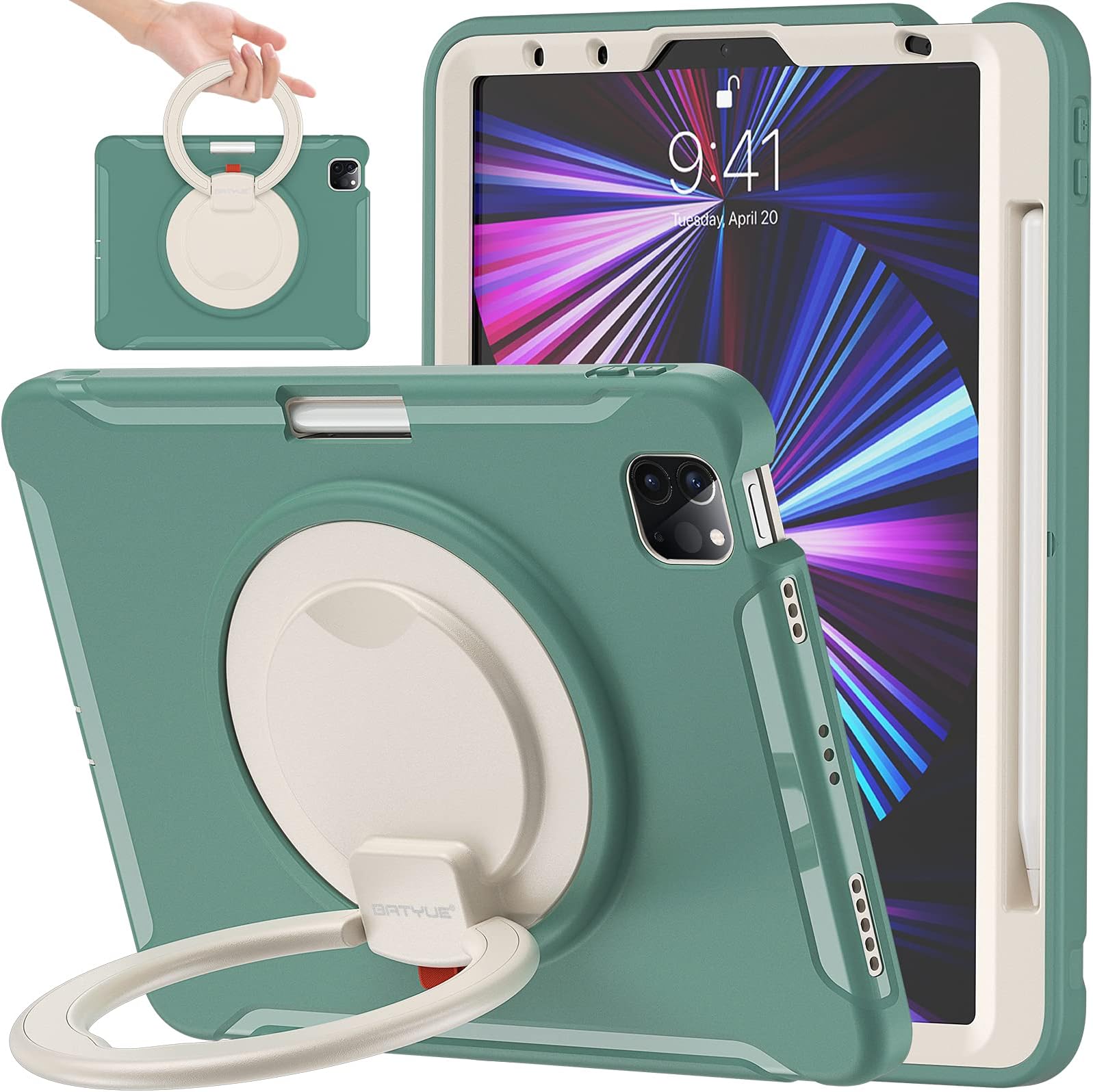 Amazon.com: Triple Shockproof Case for iPad Air 5th/4th Generation 10.9 ...