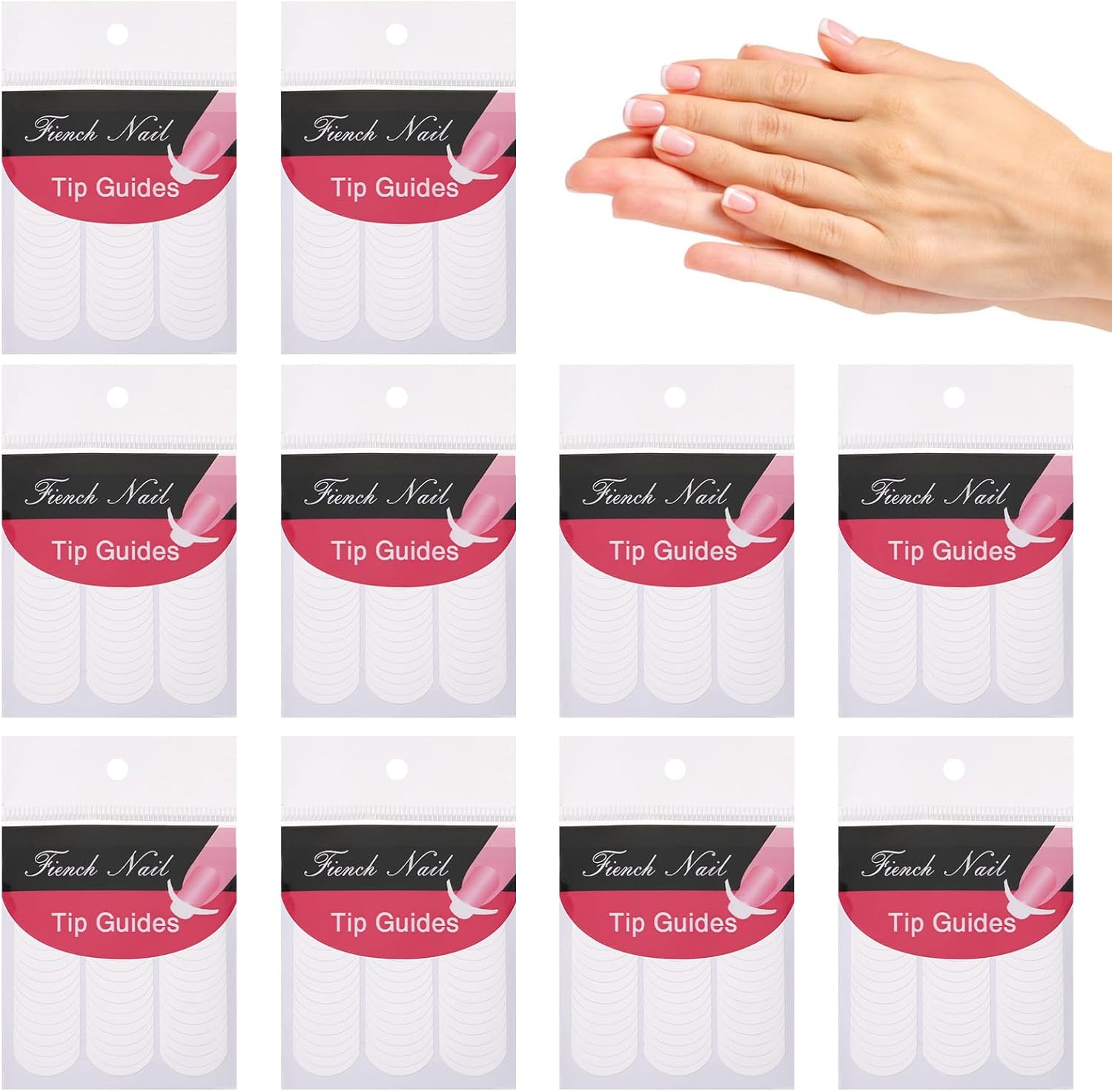 Amazon.com: 480 Pcs French Tip Nail Stickers French Manicure Strips ...