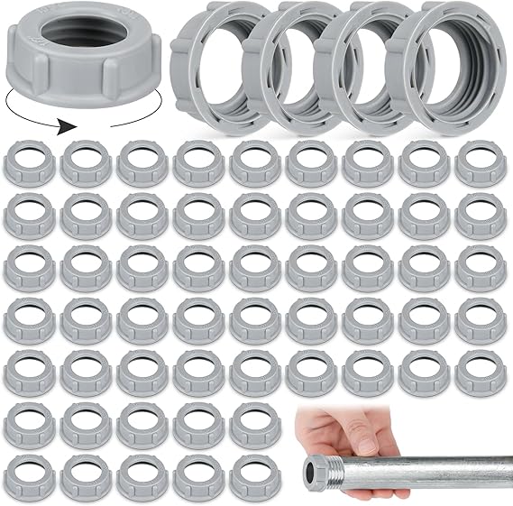 Pushglossy 50 Pcs Plastic Insulating Bushing Threaded Electrical ...