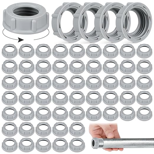 Pushglossy 50 Pcs Plastic Insulating Bushing Threaded Electrical ...
