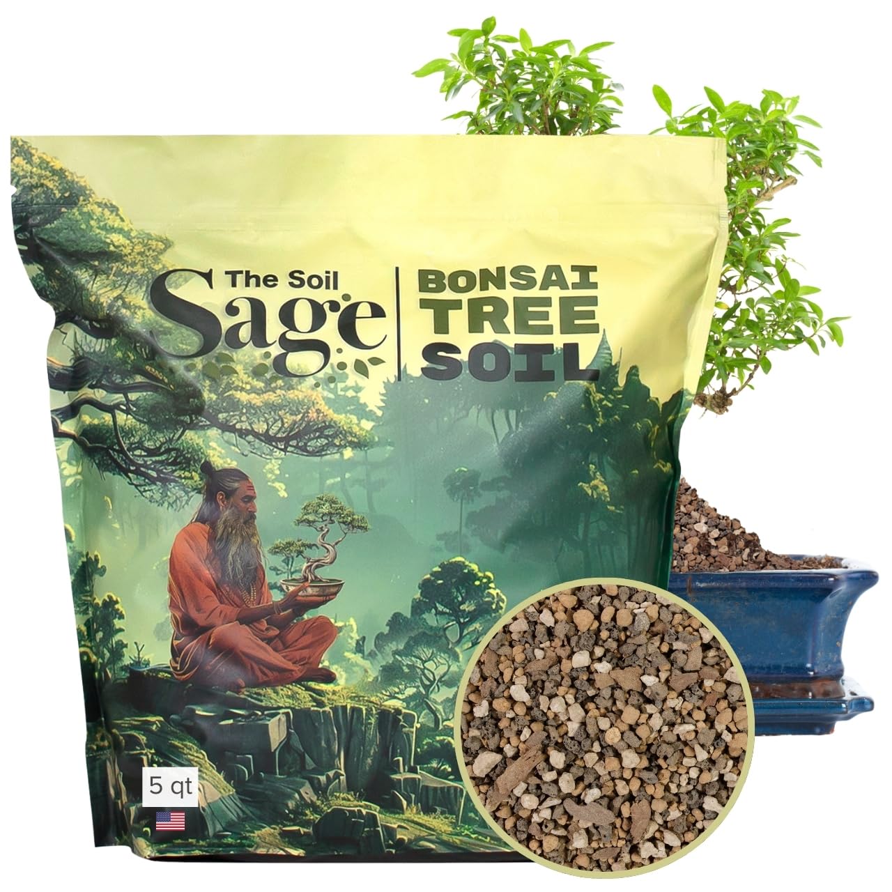 Amazon.com : The Soil Sage Bonsai Soil - Premium All-Purpose Blend with Akadama - Large 5qts./5l ...
