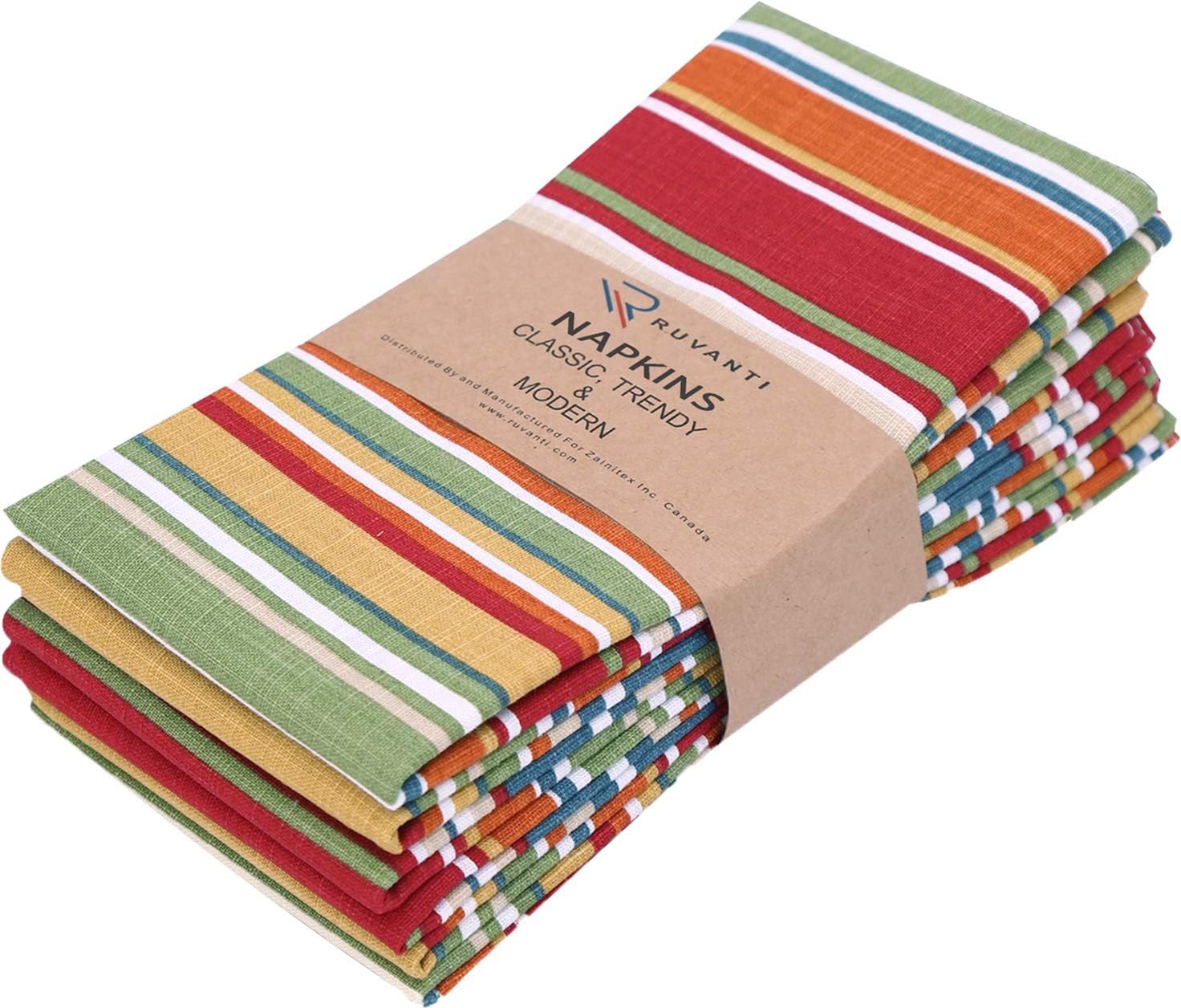 Amazon.com: Set of 6 Colored Cotton Table Cloth Napkins, Mexican ...