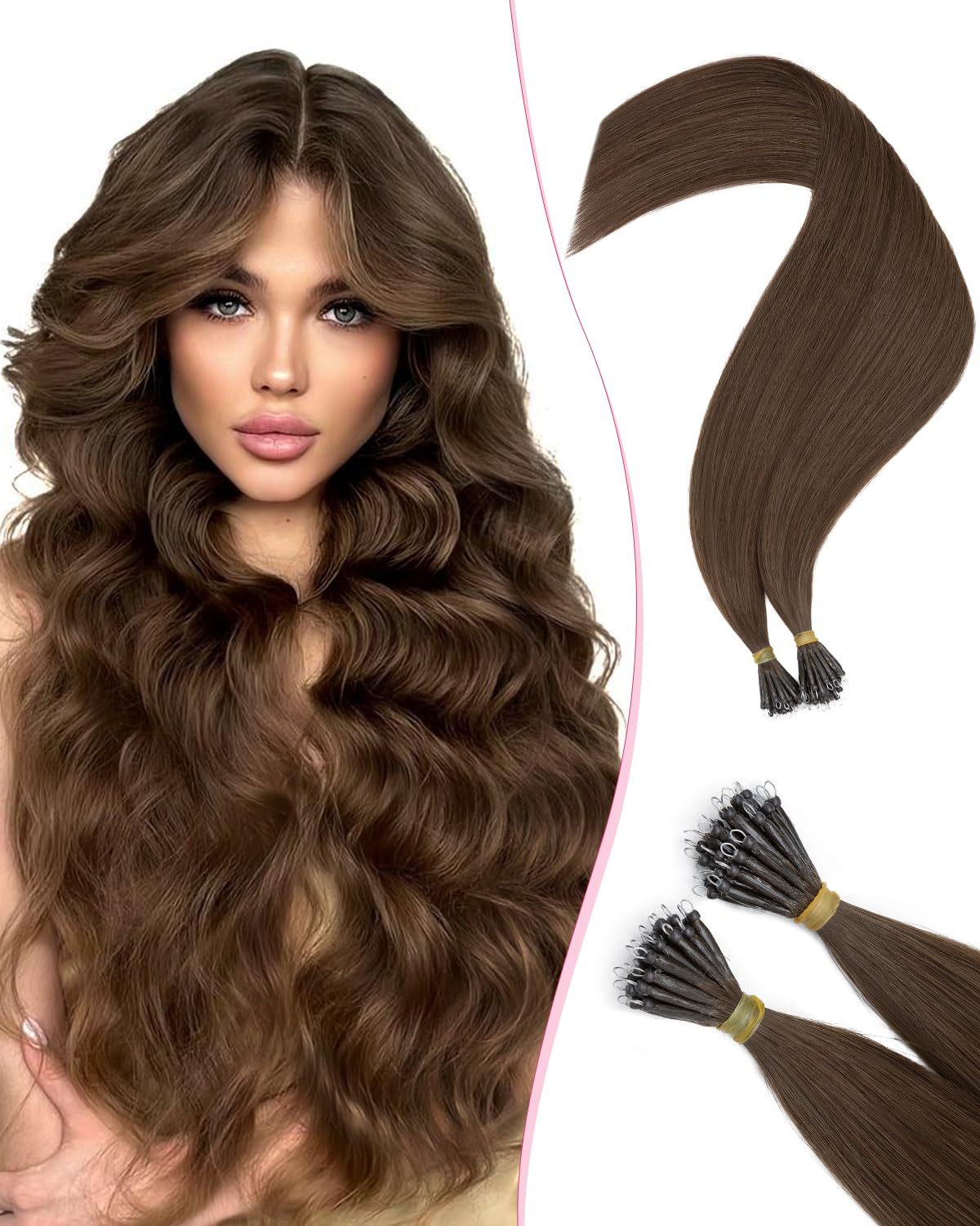 Amazon.com : Benehair Nano Tip Hair Extensions Remy Human Hair Dark ...
