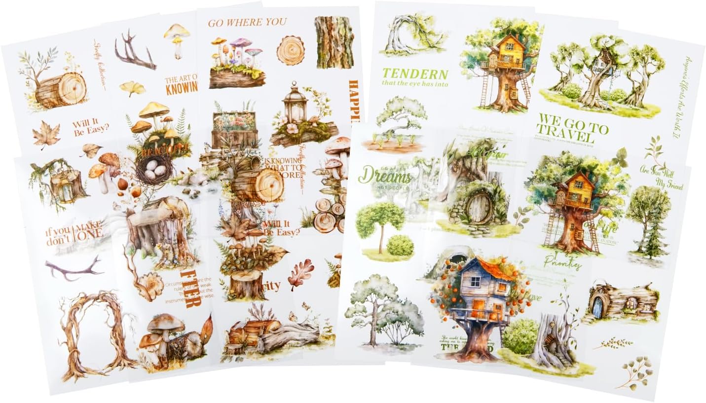 Amazon.com: Knaid Scenery Sticker Set (490+ Pieces, 80 Sheets) 4 Pack ...