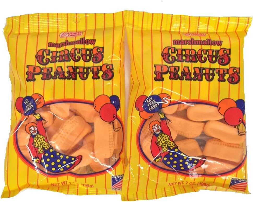 Amazon.com : 2 Set of 2 Pack Circus Peanuts Marshmallow Candy of Size 7 ...