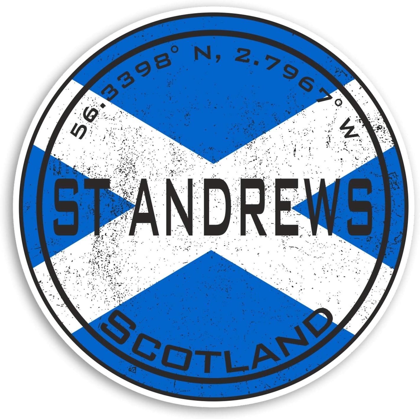 2 x 10cm St Andrews Scotland Vinyl Stickers - Flag Golf Sticker Luggage ...