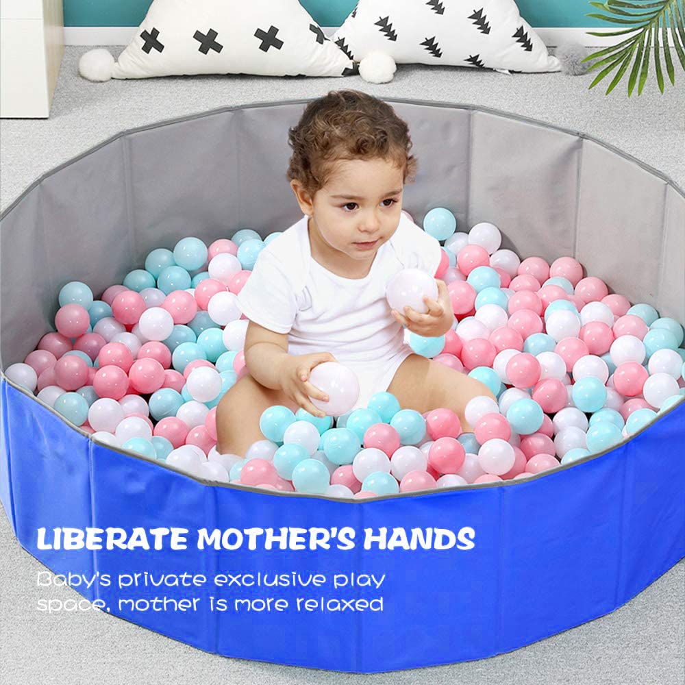 OMNISAFE 47Inch Big Kids Ball Pit, Holds Over 600 Balls, Foldable & Portable & Reusable Balls ...