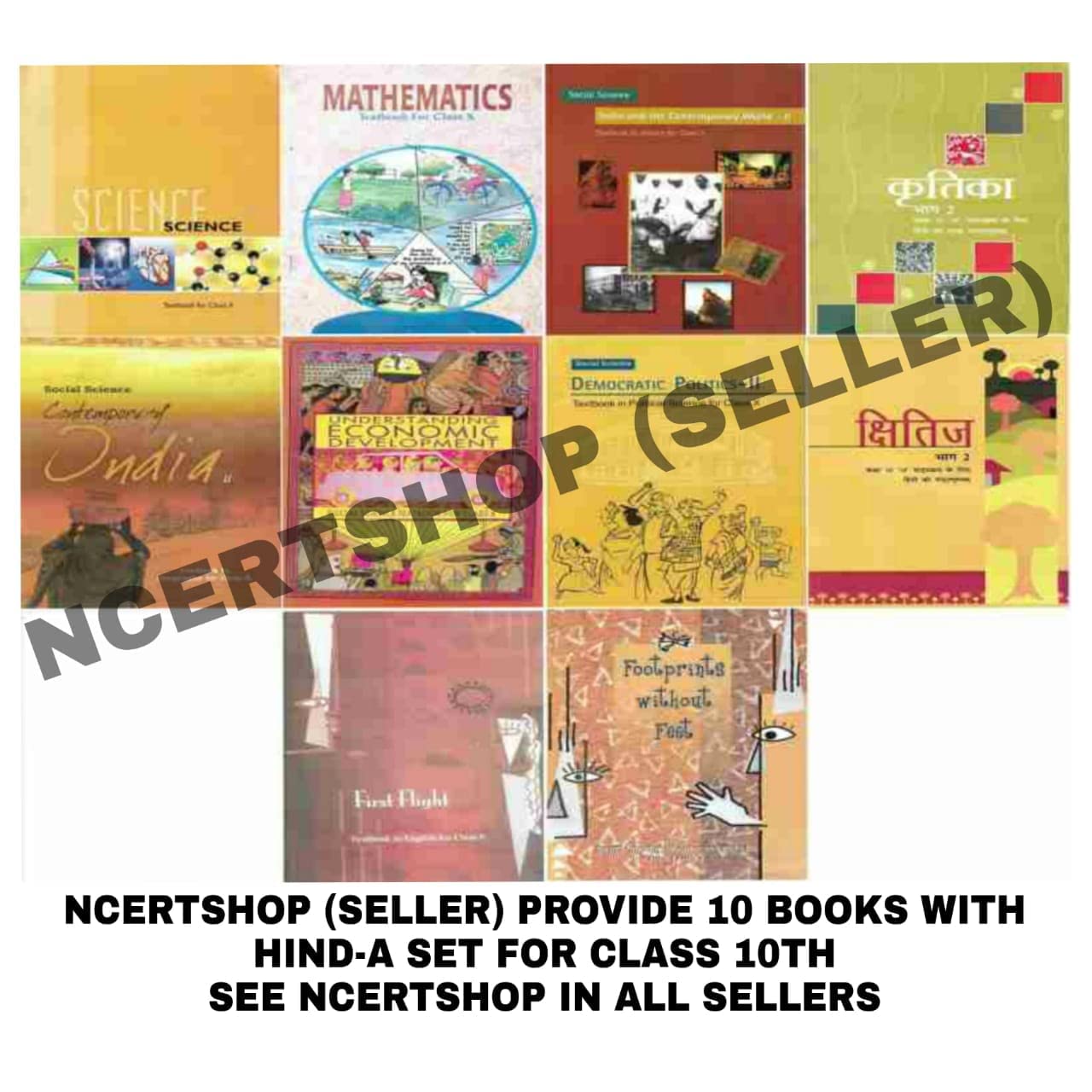 Buy NCERT SHOP TEXTBOOK 10 BOOK SET FOR CLASS- 10TH with Hindi-B ...