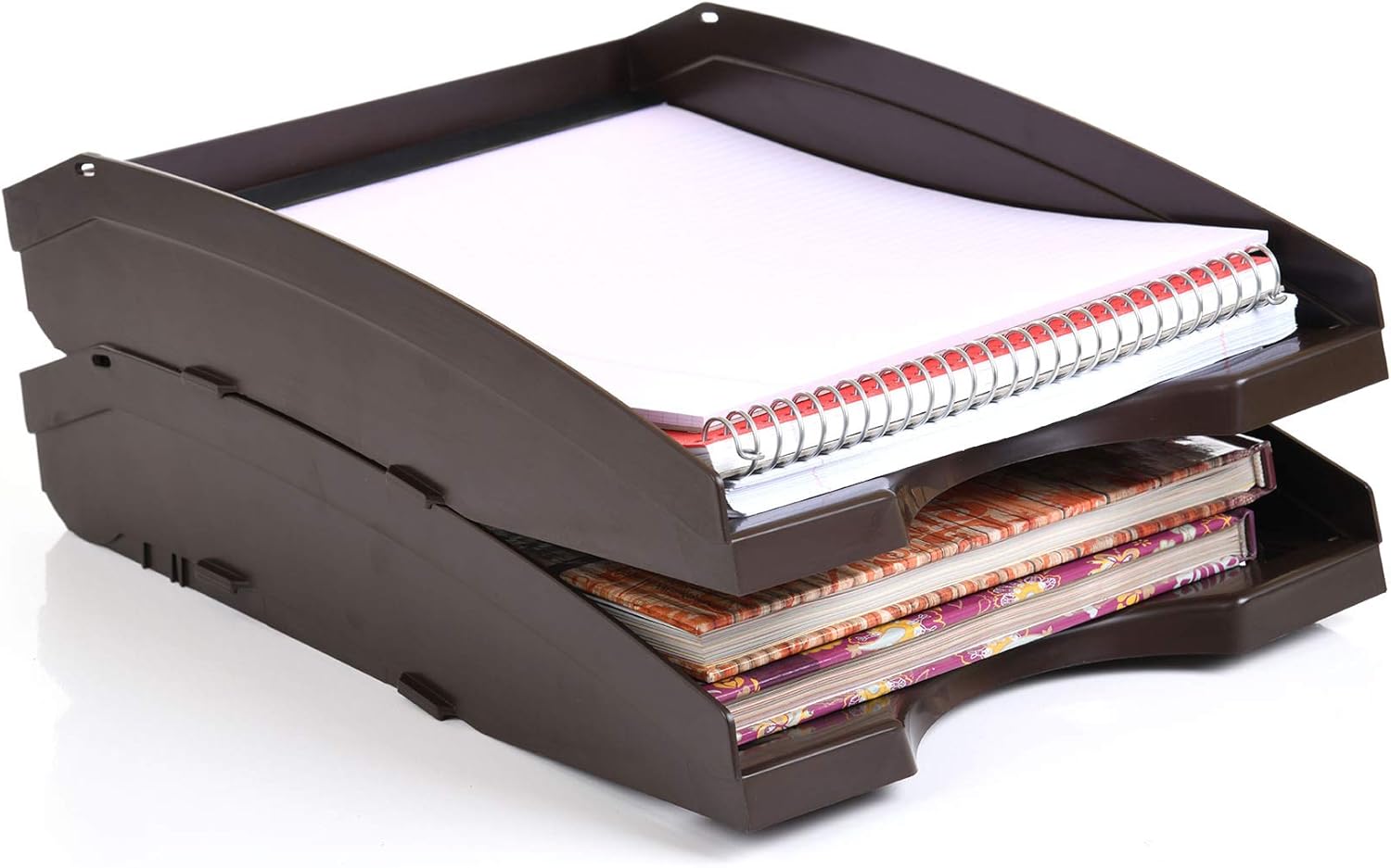 Amazon.com: Mintra Office Plastic 2pk Letter Tray (Brown) : Office Products