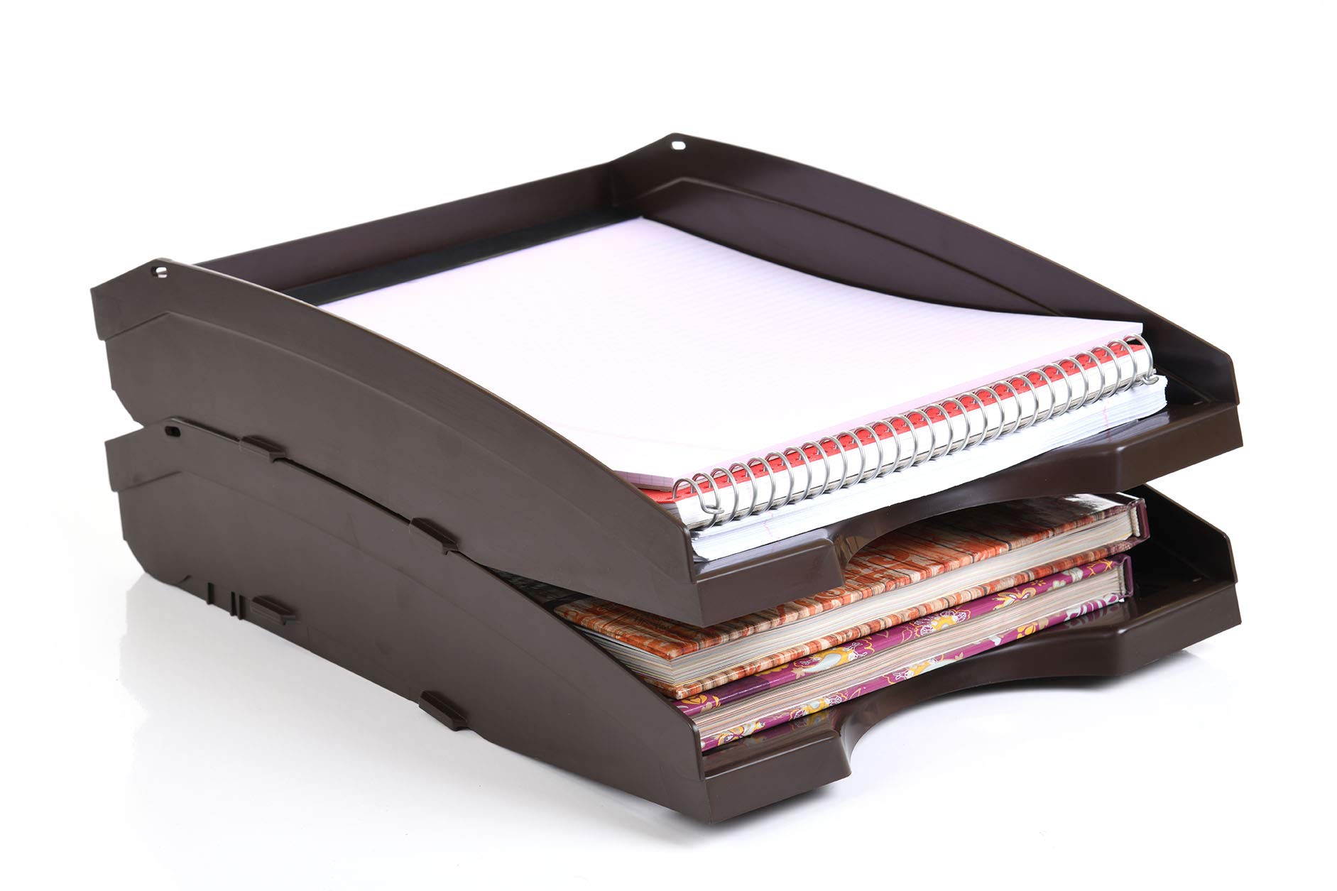 Amazon.com: Mintra Office Plastic 2pk Letter Tray (Brown) : Office Products