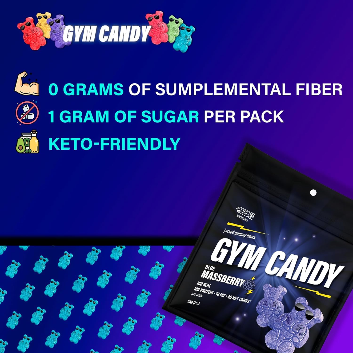 Bear Snacks de proteína confitada por Gym Candy Snacks bajos en ...