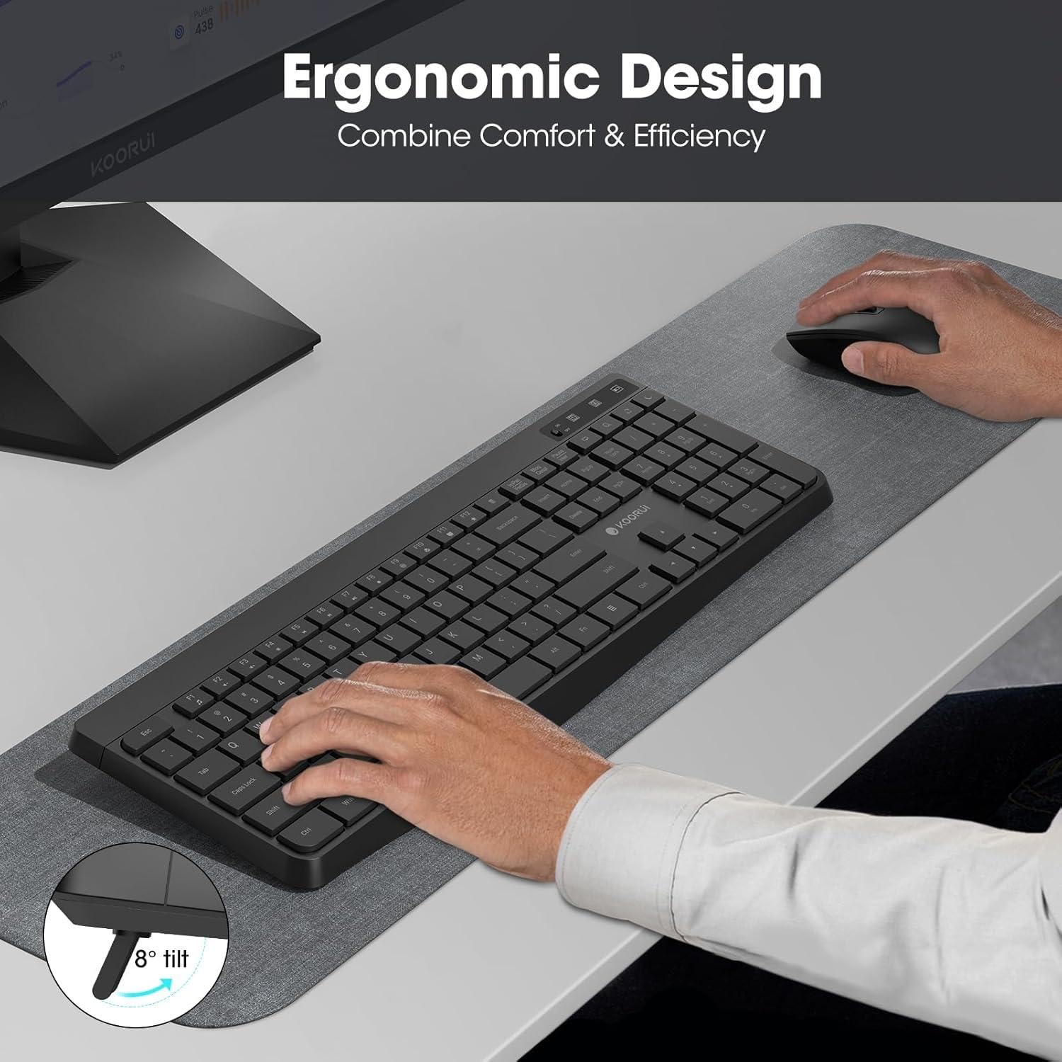 Snapklik.com : Wireless Keyboard And Mouse Combo,KOORUI 2.4G Silent ...
