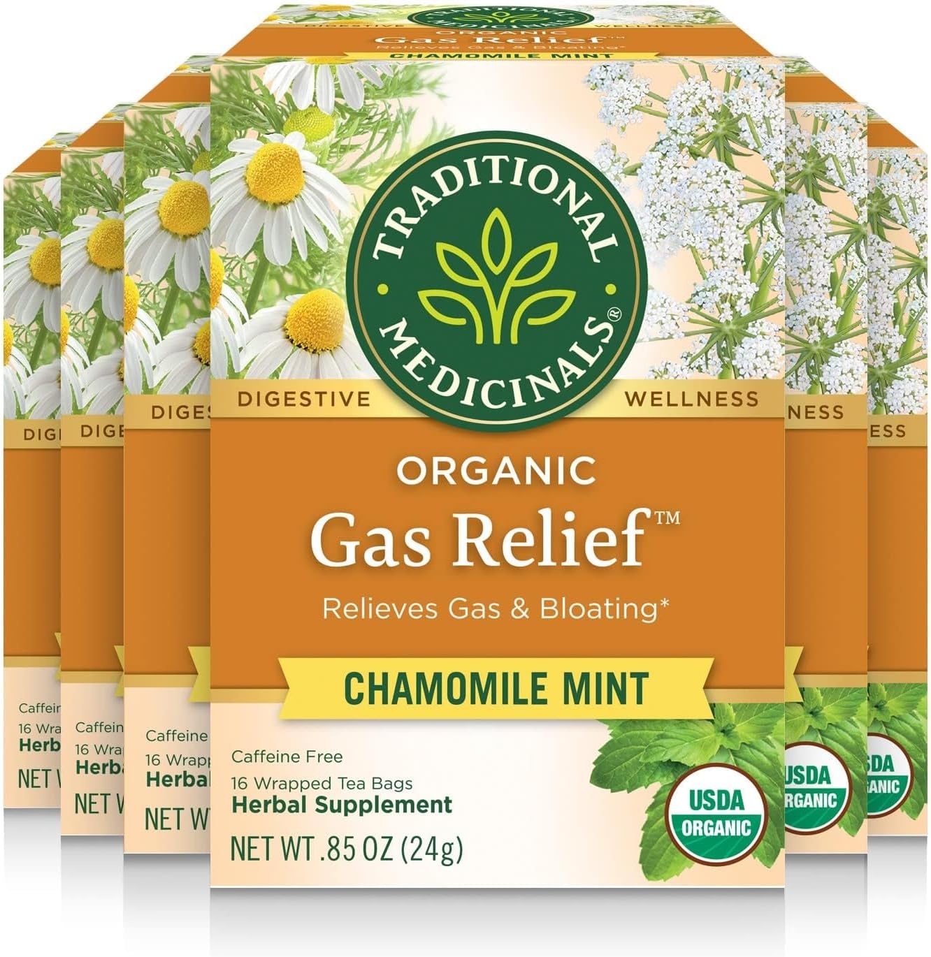 Amazon.com : Traditional Medicinals Organic Gas Relief Digestive Tea ...