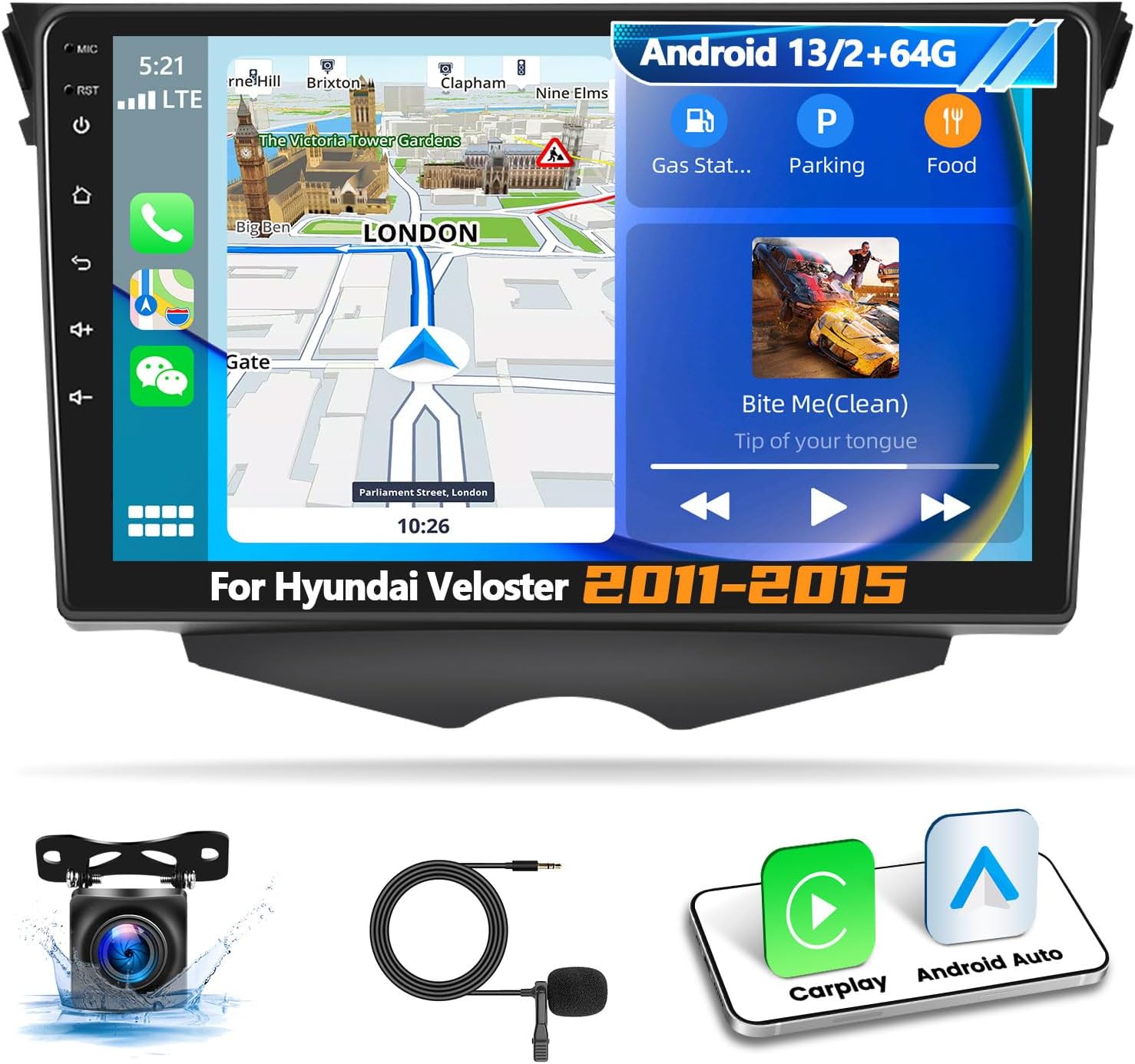 Amazon.com: 2G+64G Android 13 Car Stereo for Hyundai Veloster 2011-2015 ...
