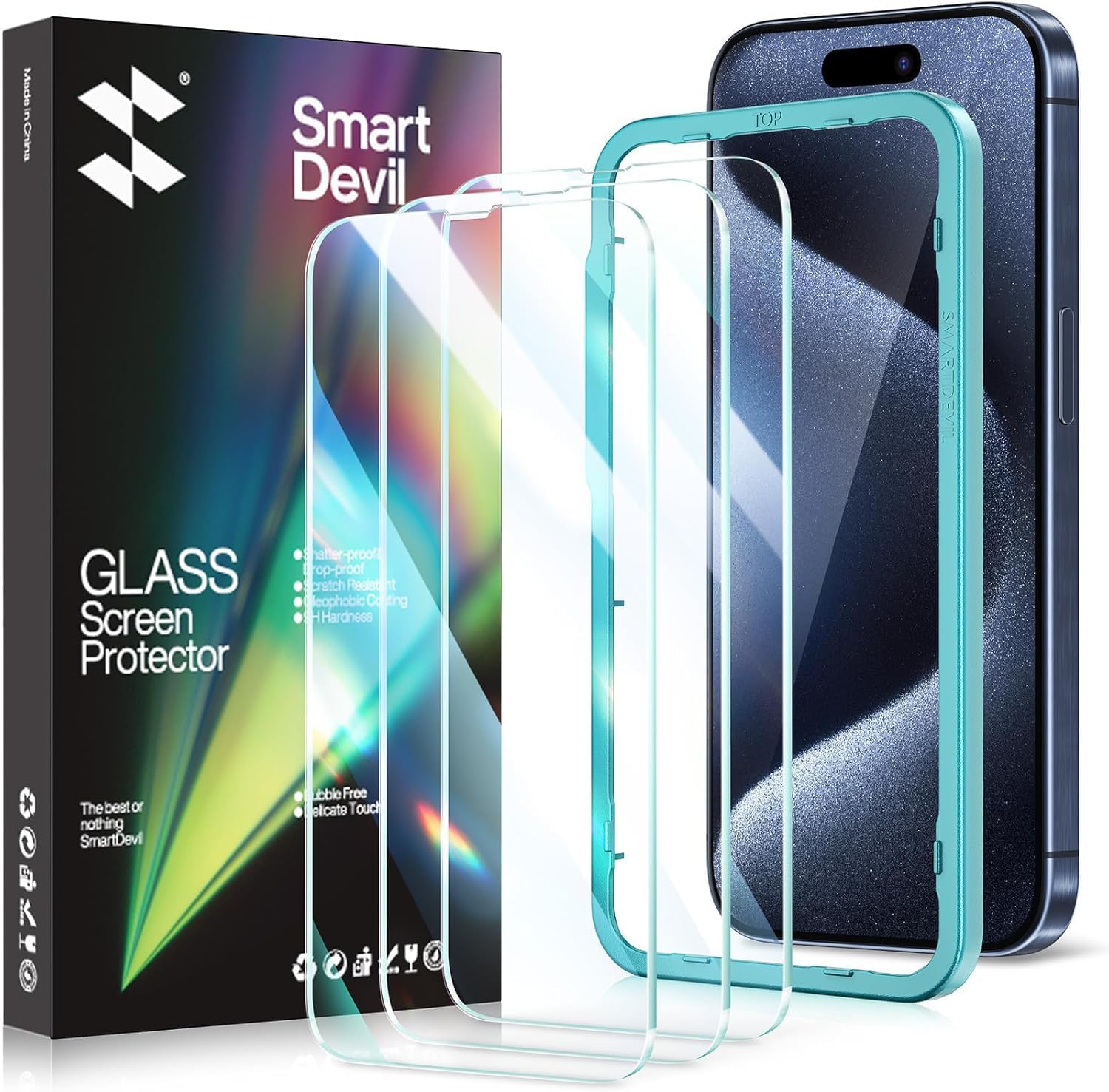 Amazon.com: SMARTDEVIL 3 Pack Screen Protector design for iPhone 15 Pro ...