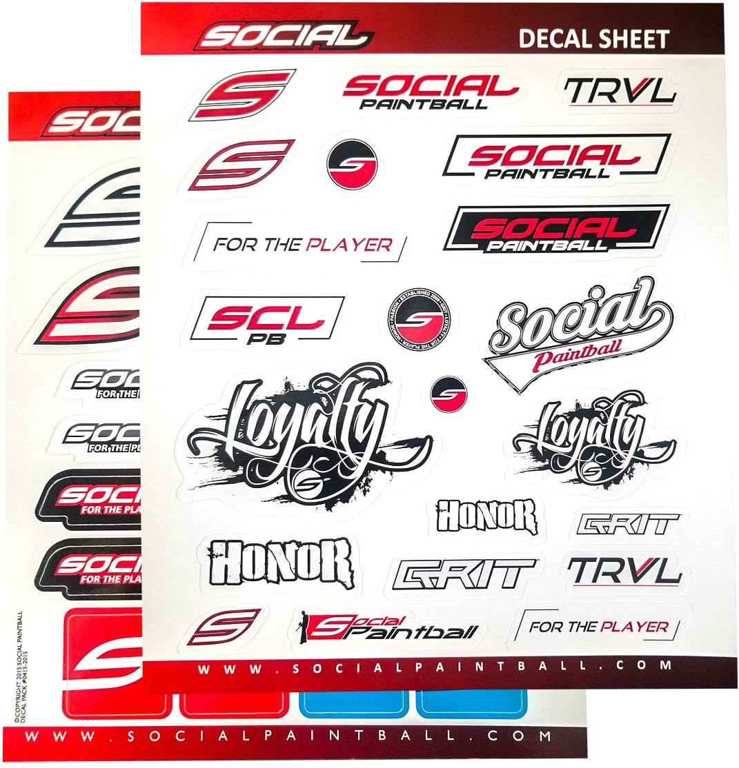 Amazon.com: Social Paintball Decal Sheet, Set of 2-46 Total Stickers ...