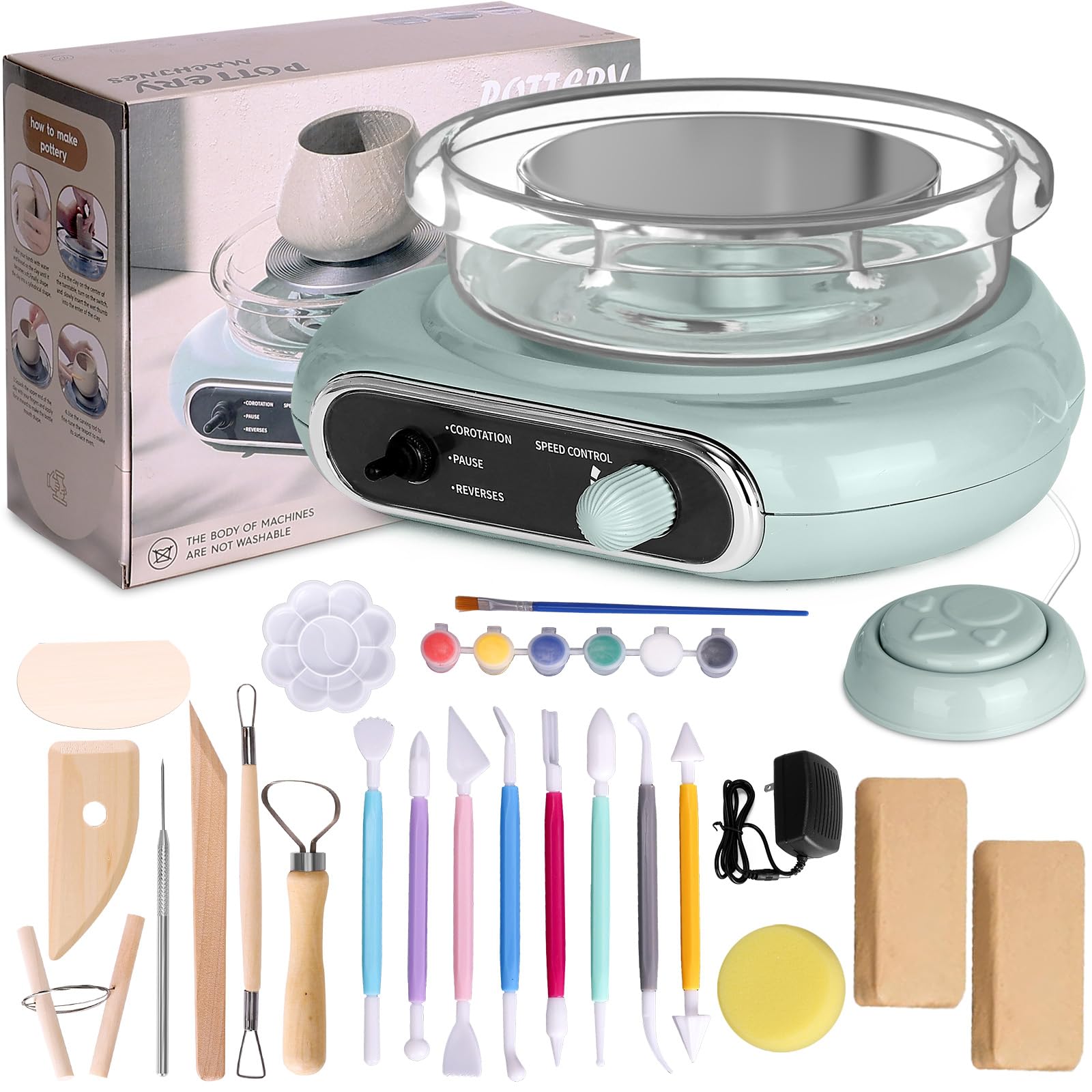 Amazon.com: Mini Pottery Wheel Kit - 4.7" Pottery Wheel for Beginners ...