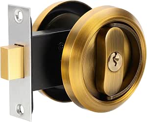 uxcell Round Recessed Door Lock, Stainless Steel Pocket Privacy Door ...